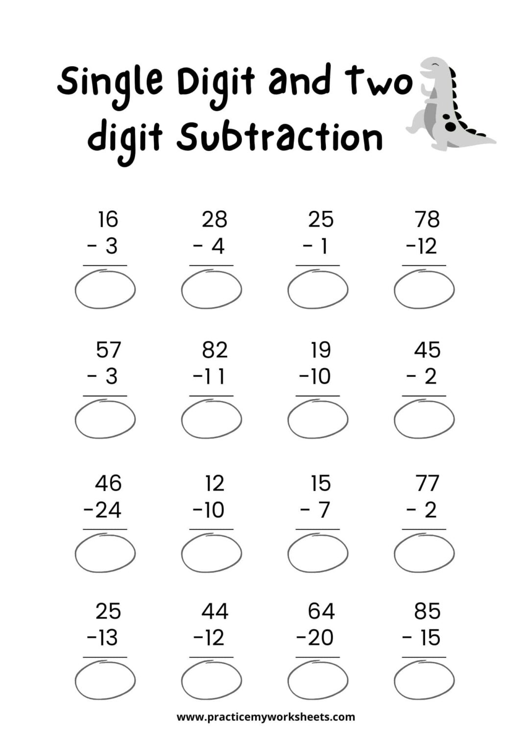 Subtraction for Class1 | Free Worksheets