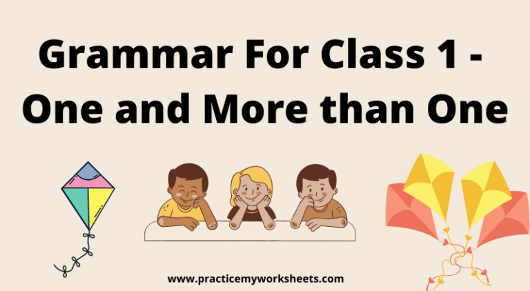 Grammar For Class 1 - One and More than One