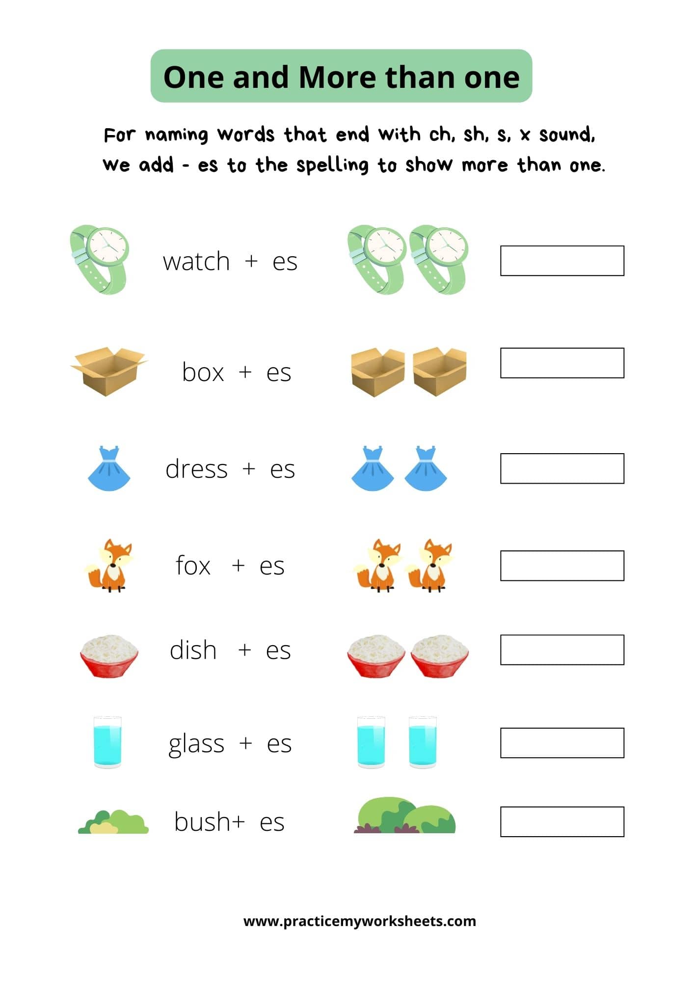 Grammar For Class 1 - One and More than One