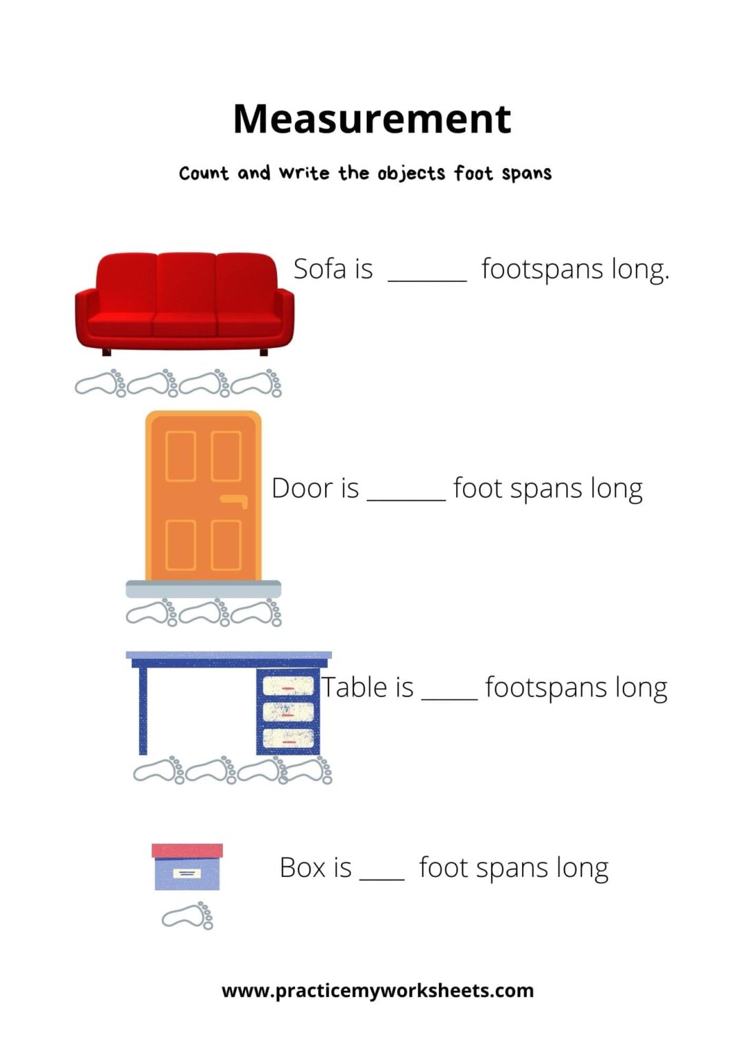 Measurement For Class1 | Free Worksheets - Practice My Worksheets