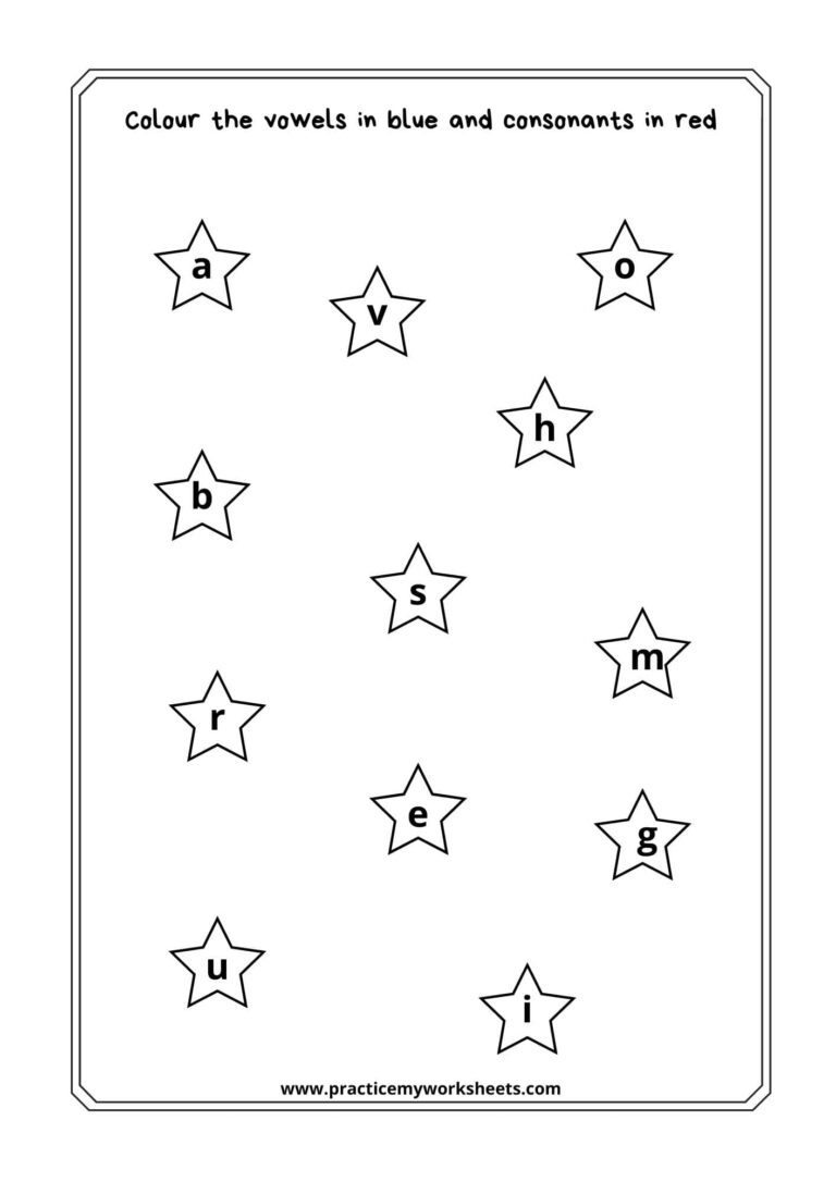 Vowels and Consonants For Kindergarten | Free Worksheets