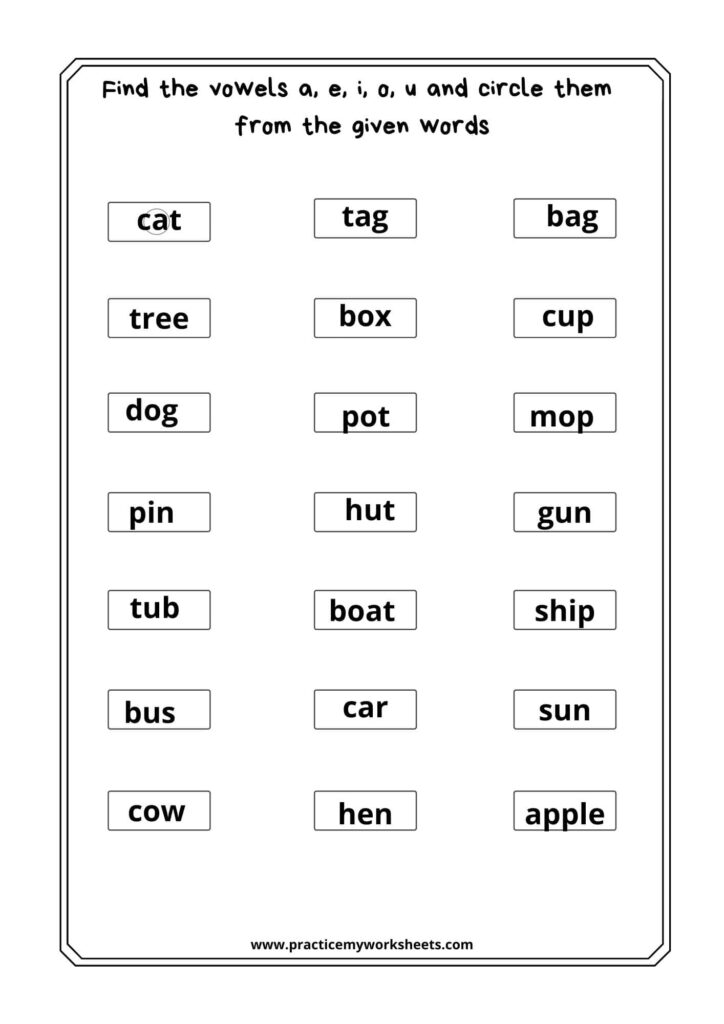 Vowels and Consonants For Kindergarten | Free Worksheets