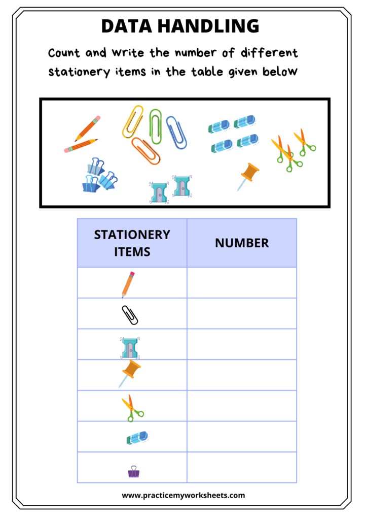 Data Handling For Class1 | Free Worksheets