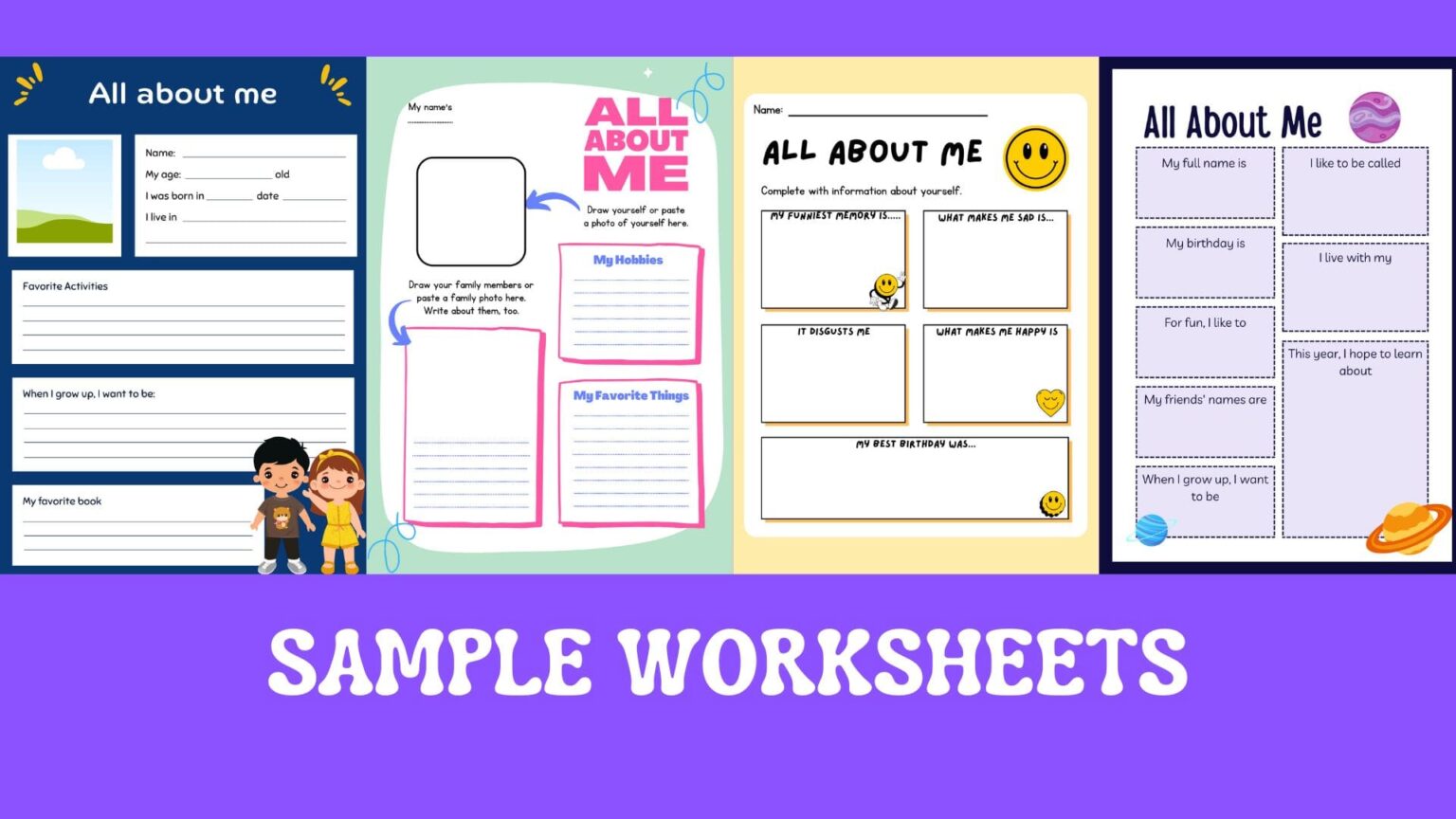 "All About Me" Worksheets For Kids | Free Printable