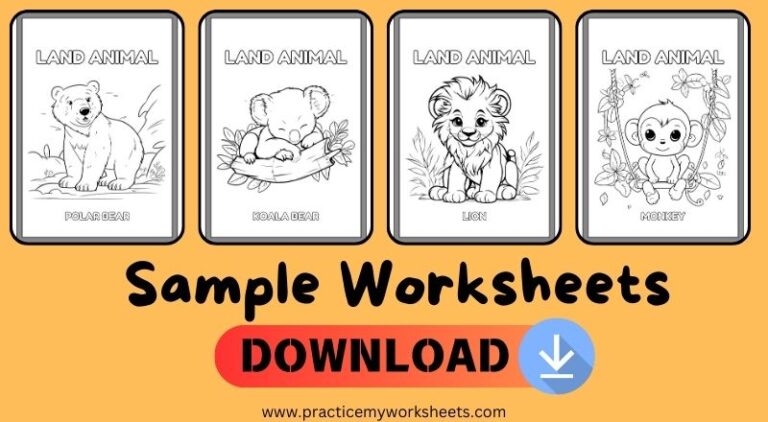 Land Animals Coloring Worksheets | Free Printable