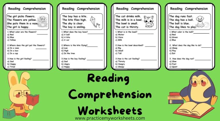 Reading Comprehension Worksheets For Kindergarten Kids | Free
