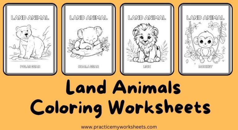 Land Animals Coloring Worksheets | Free Printable