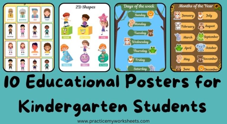 Interactive and Engaging 10 Educational Posters for Kindergarten